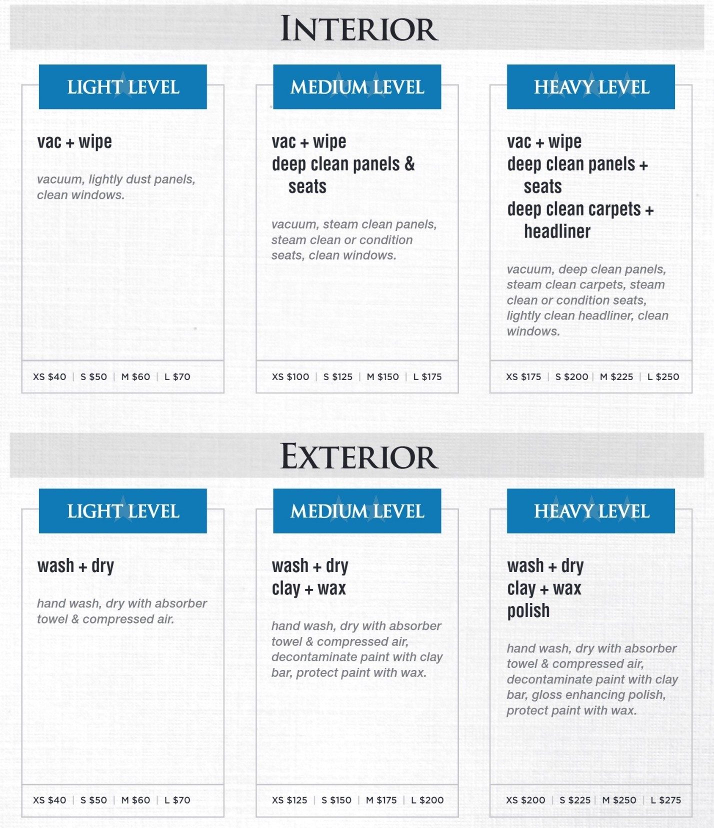 Auto Detailing Menu Template